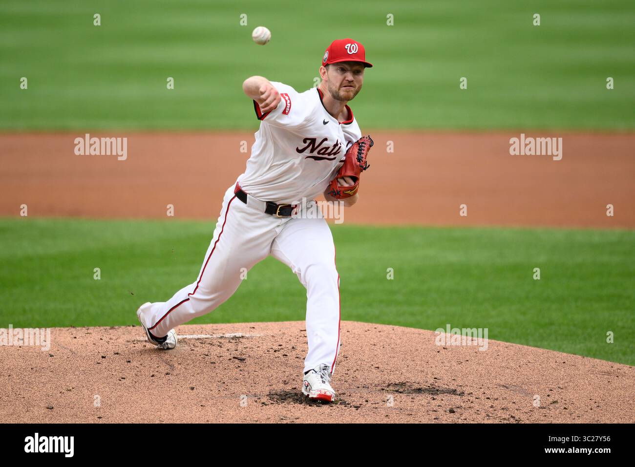 Washington Nationals starting pitcher Michael Soroka (34) in action ...