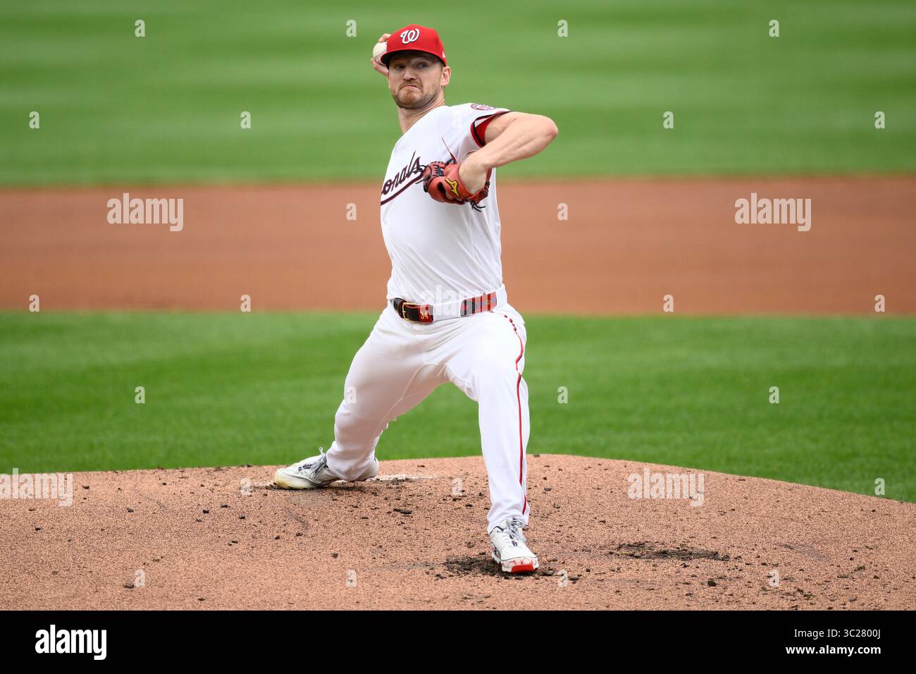 Washington Nationals starting pitcher Michael Soroka (34) in action ...