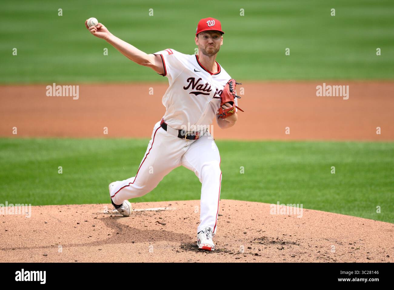 Washington Nationals starting pitcher Michael Soroka (34) in action ...