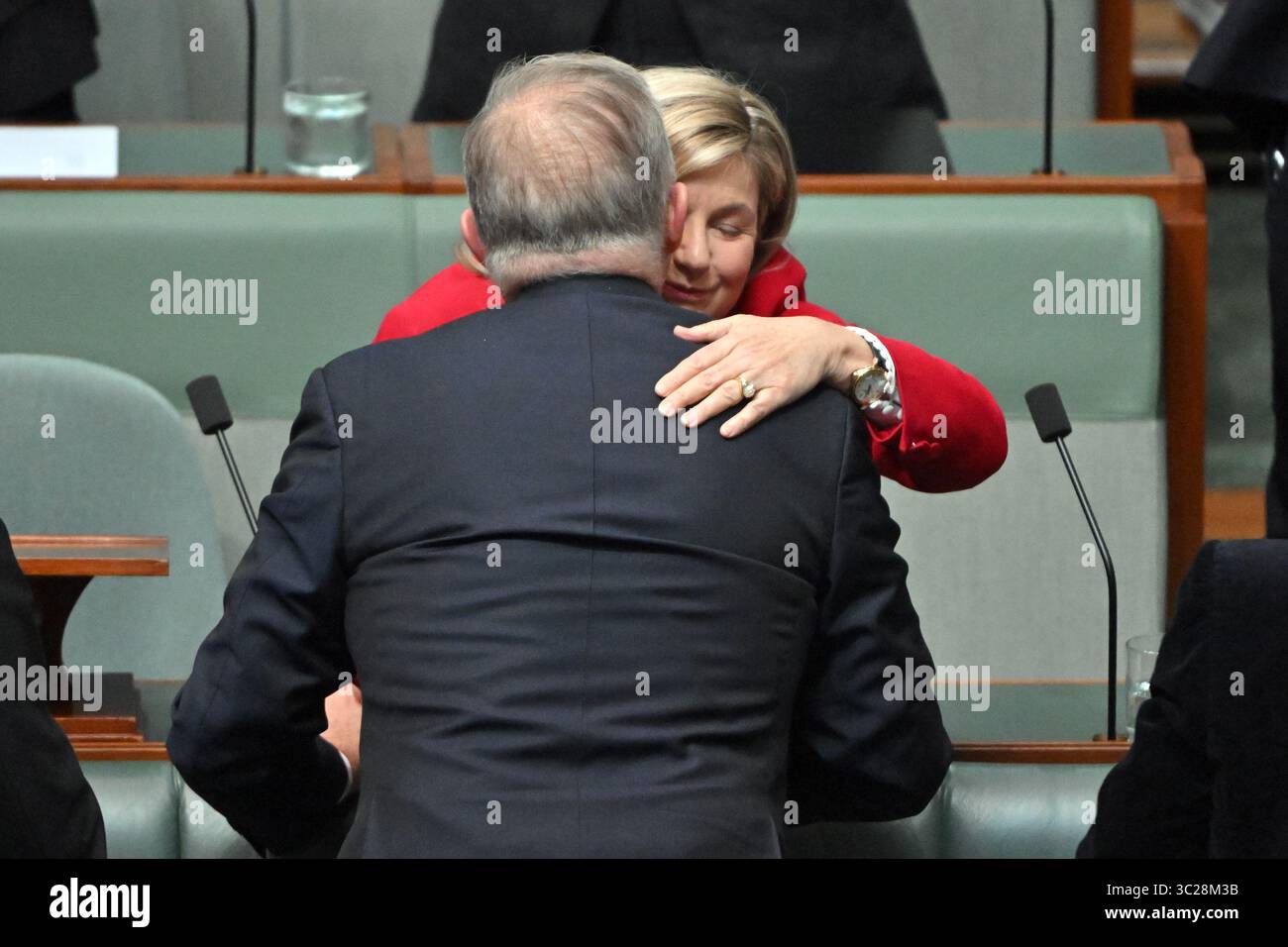 Prime Minister Anthony Albanese hugs Labor Member for Bullwinkel Trish ...