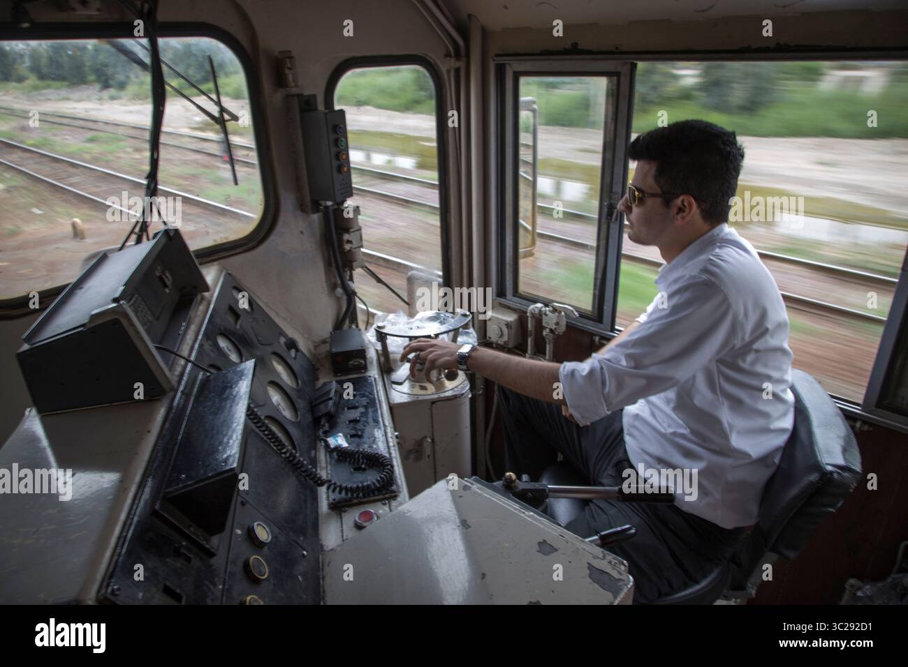 April 22, 2019: Tehran, Iran: A view of Tehran's train station in the ...