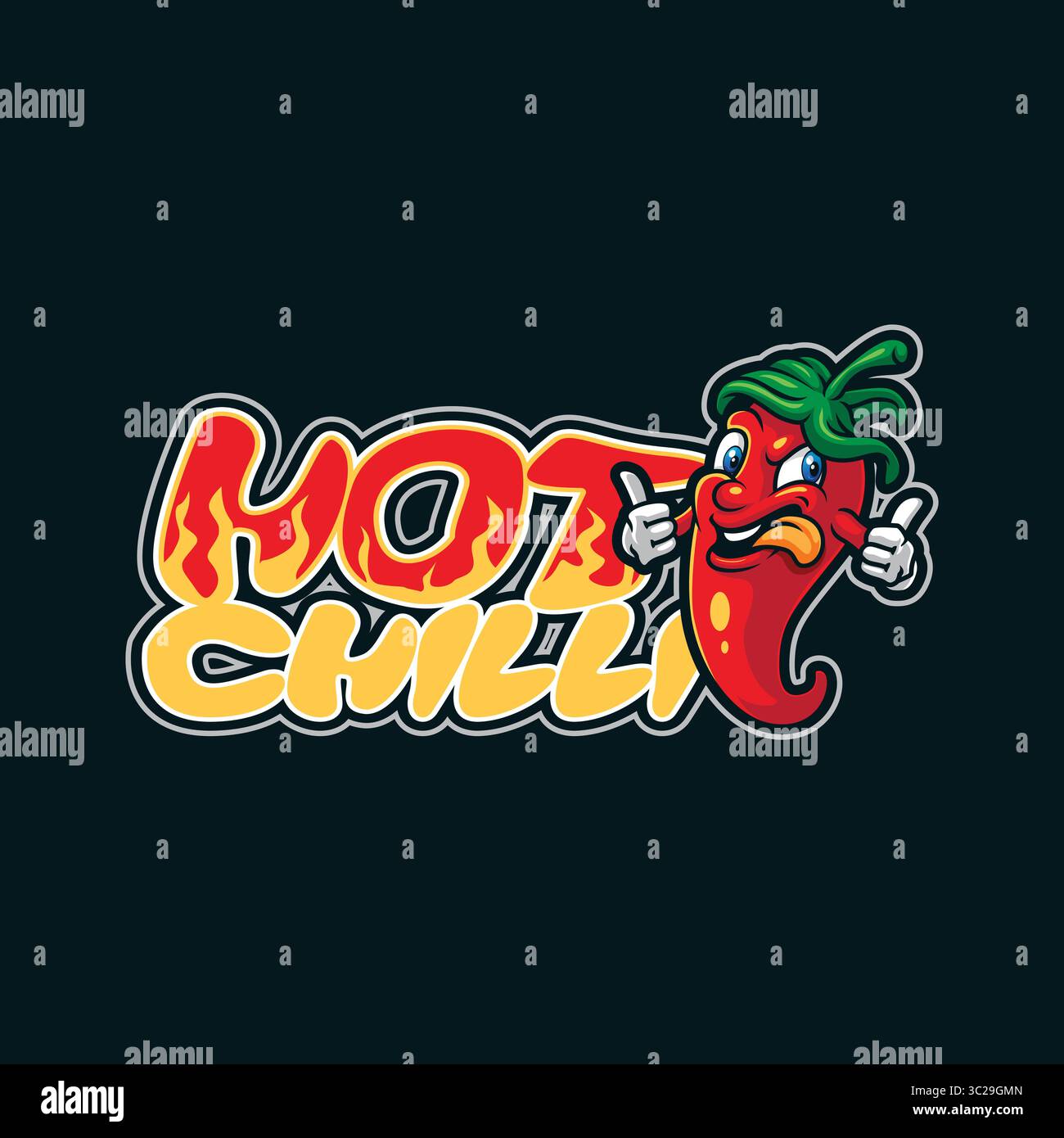 Chilli mascot logo design with modern illustration concept style for ...