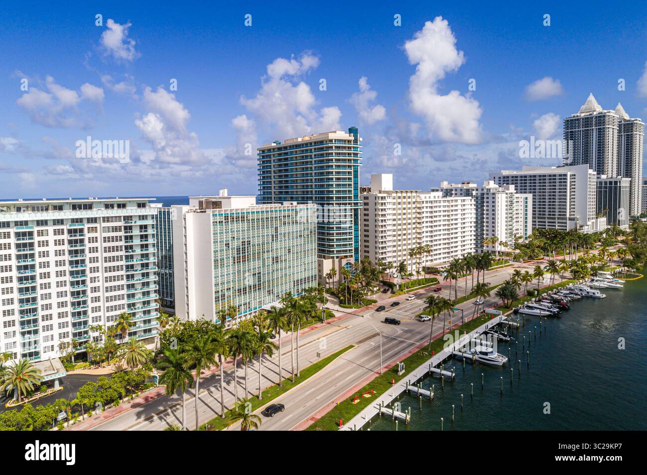 Luxury residential towers facing both beach and waterway hi-res stock ...