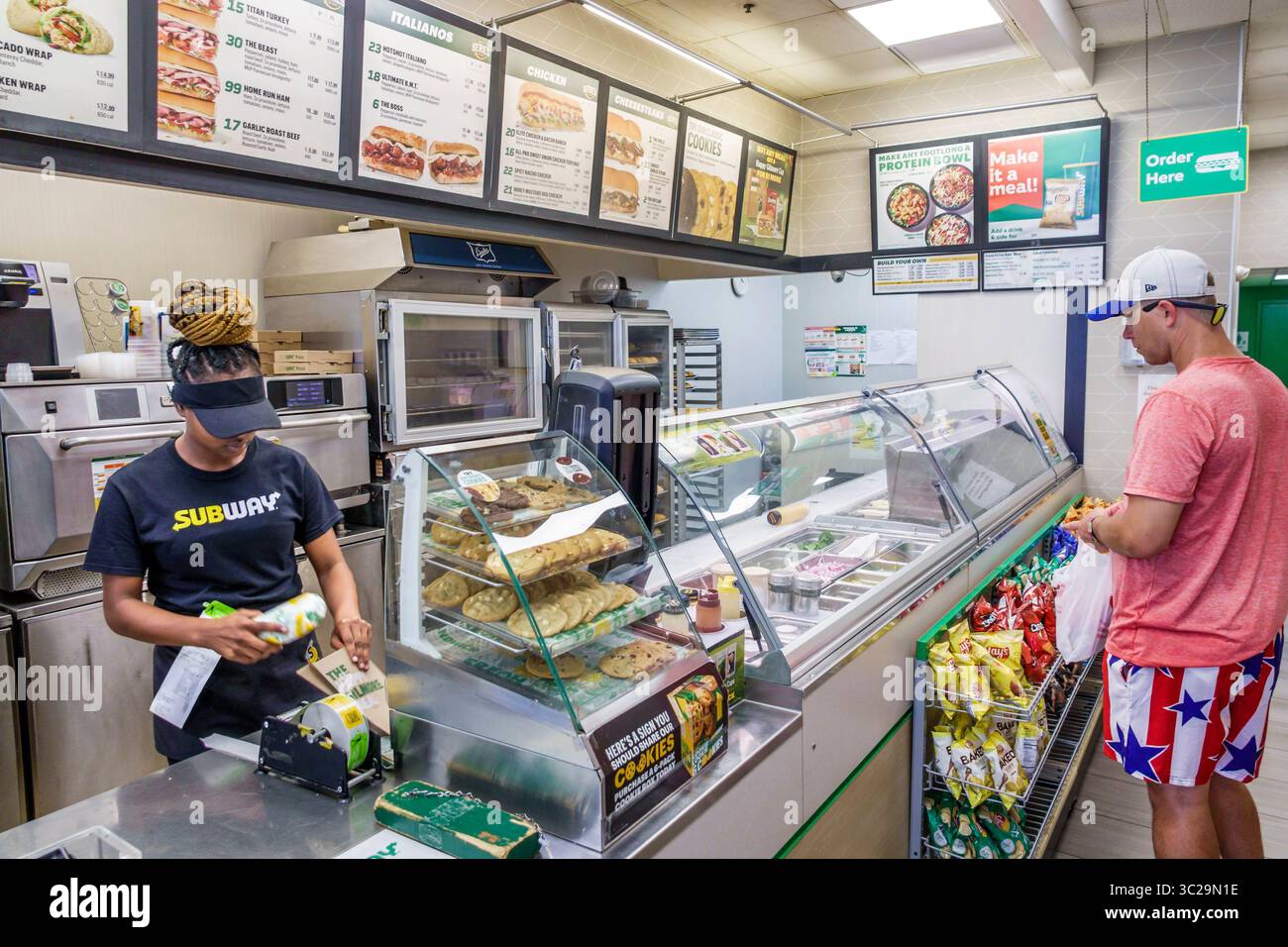 Miami Beach Florida,Washington Avenue,Subway sandwich shop fast food ...