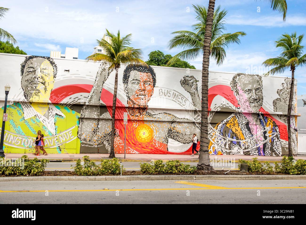 Miami Beach Florida,Washington Avenue,tribute mural street art large ...