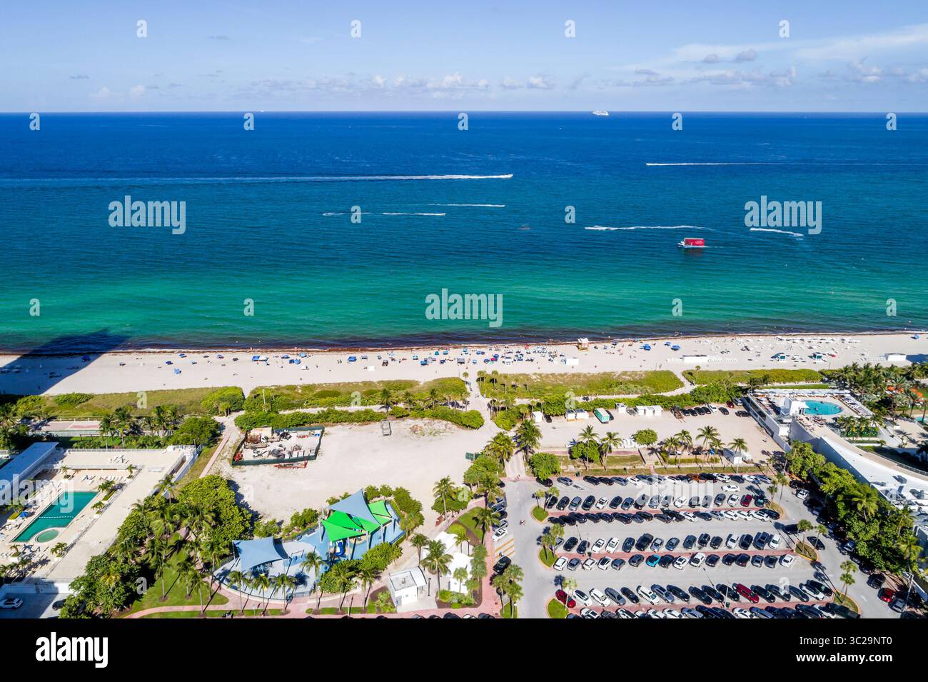 Miami Beach Florida,aerial overhead view from above looking down,4900 ...