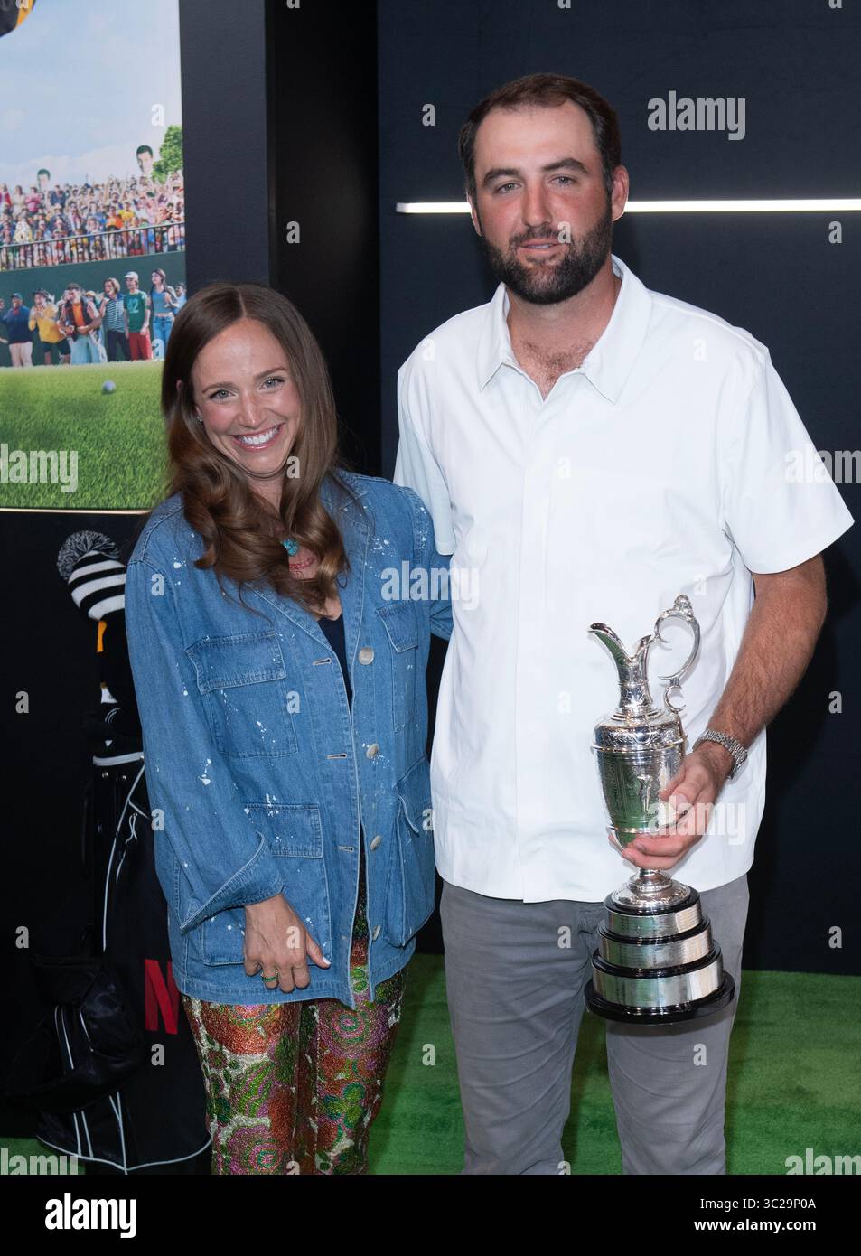 Meredith Scudder and Scottie Scheffler attend Netflix's 'Happy Gilmore ...