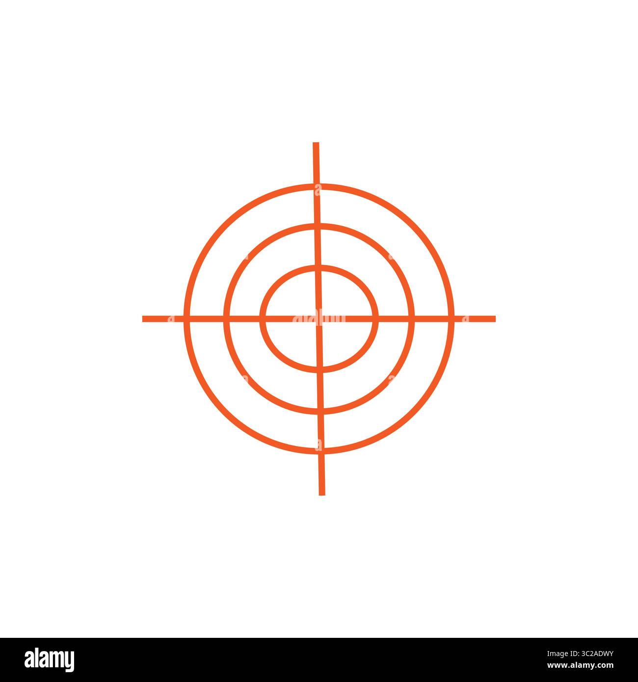 Target icon concentric. Orange outline circles. Precision focus symbol ...