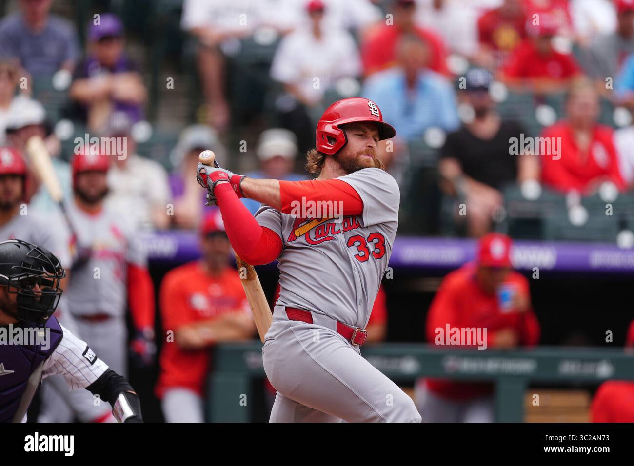 St. Louis Cardinals second baseman Brendan Donovan (33) in the first ...