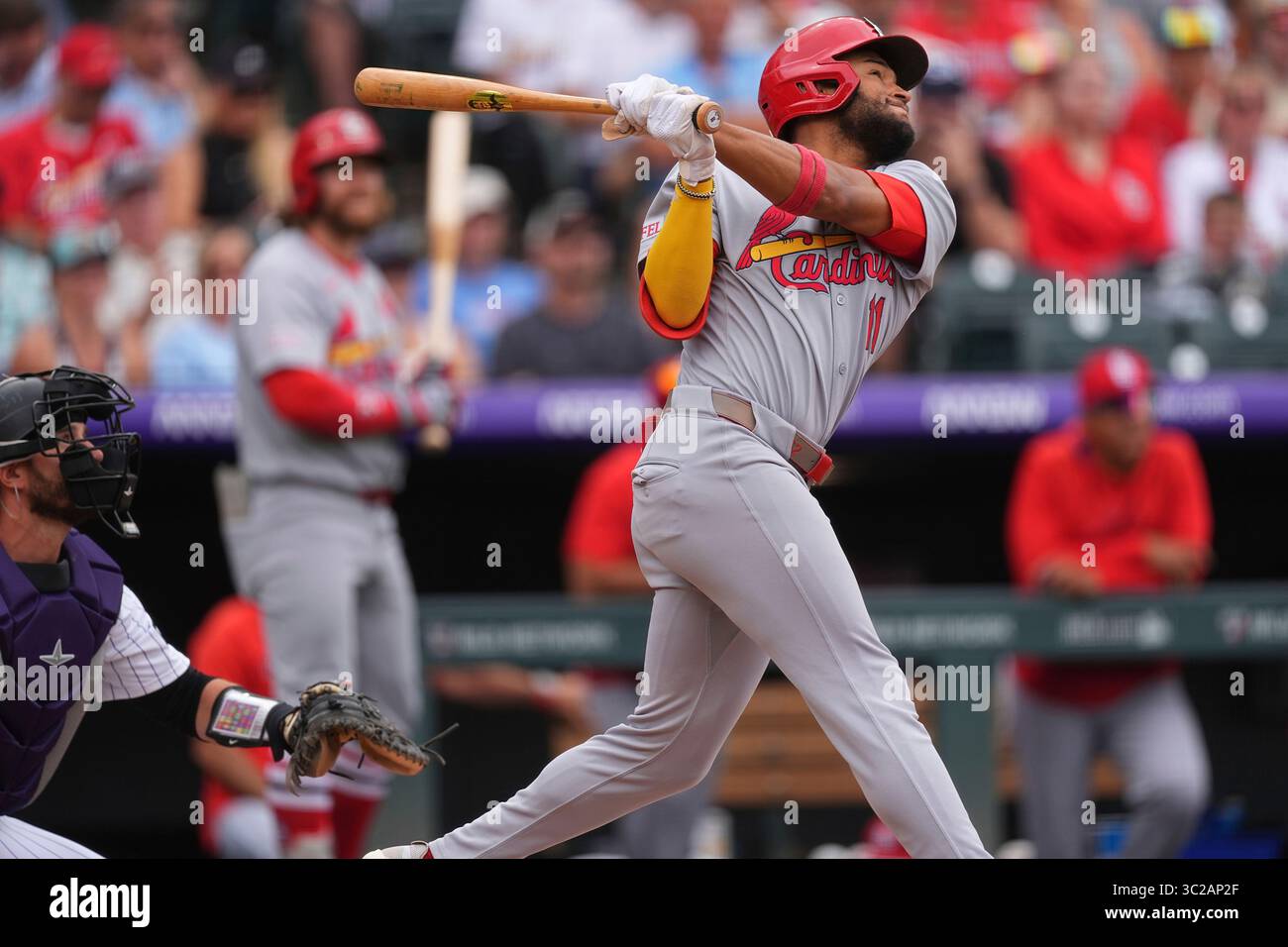St. Louis Cardinals center fielder Victor Scott II (11) in the second ...