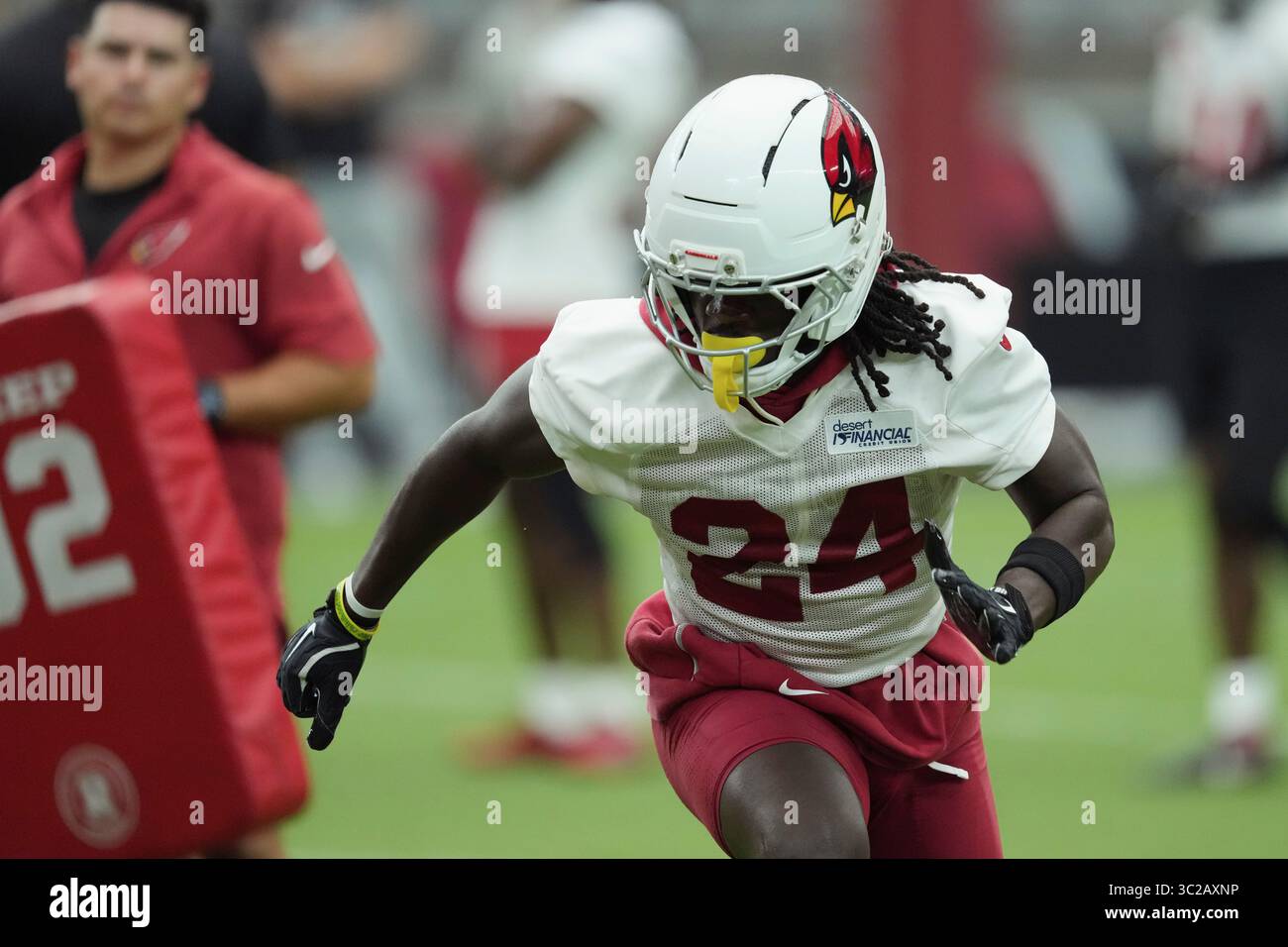 Arizona Cardinals cornerback Starling Thomas V runs a drill during ...