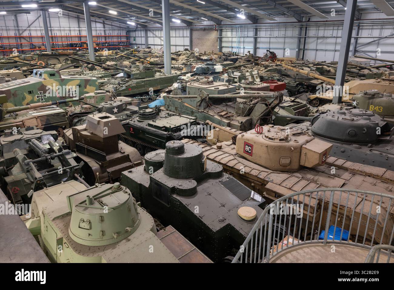 Inside the vehicle conservation centre at Bovington tank museum ...