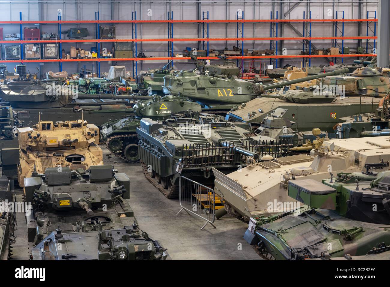 Inside the vehicle conservation centre at Bovington tank museum ...