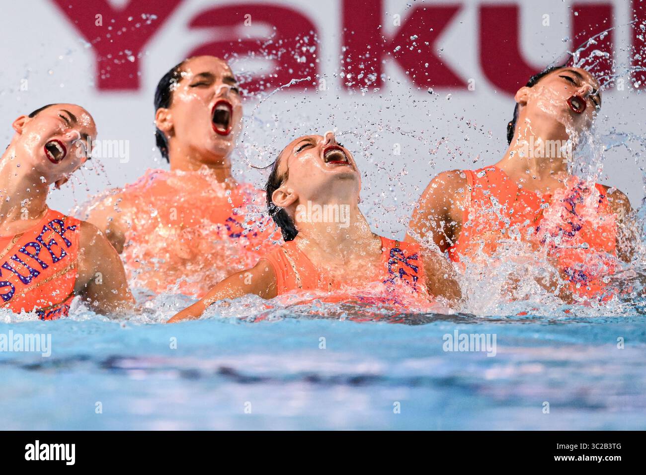 Athletes of Greece compete in the Artistic Swimming Team Technical ...