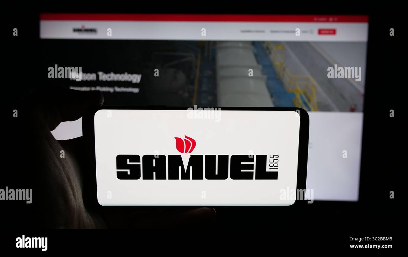 Stuttgart, Germany - 06-02-2025: Person holding cellphone with logo of ...