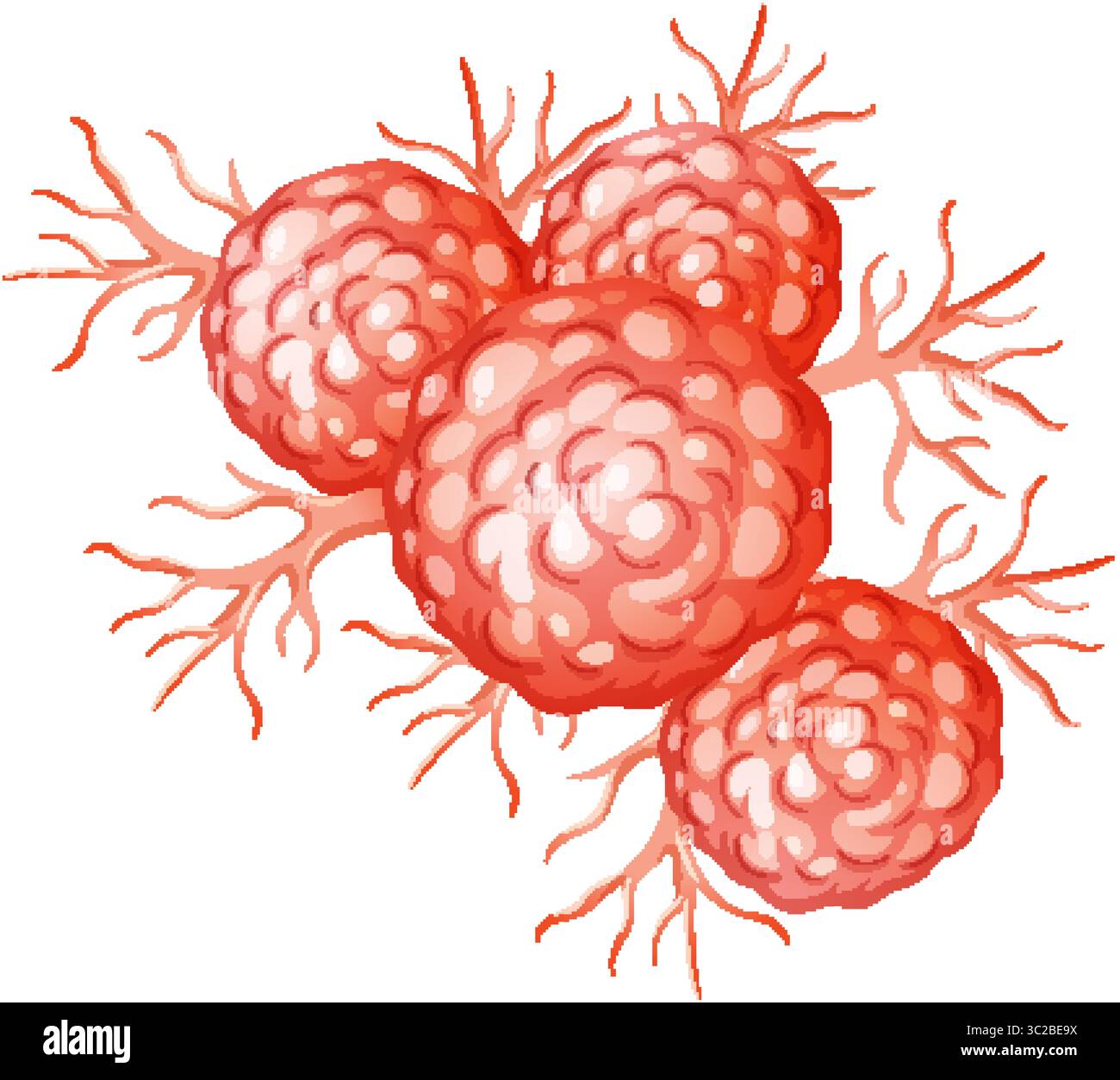 Intricate vector illustration of cancer cells with vibrant colors and ...