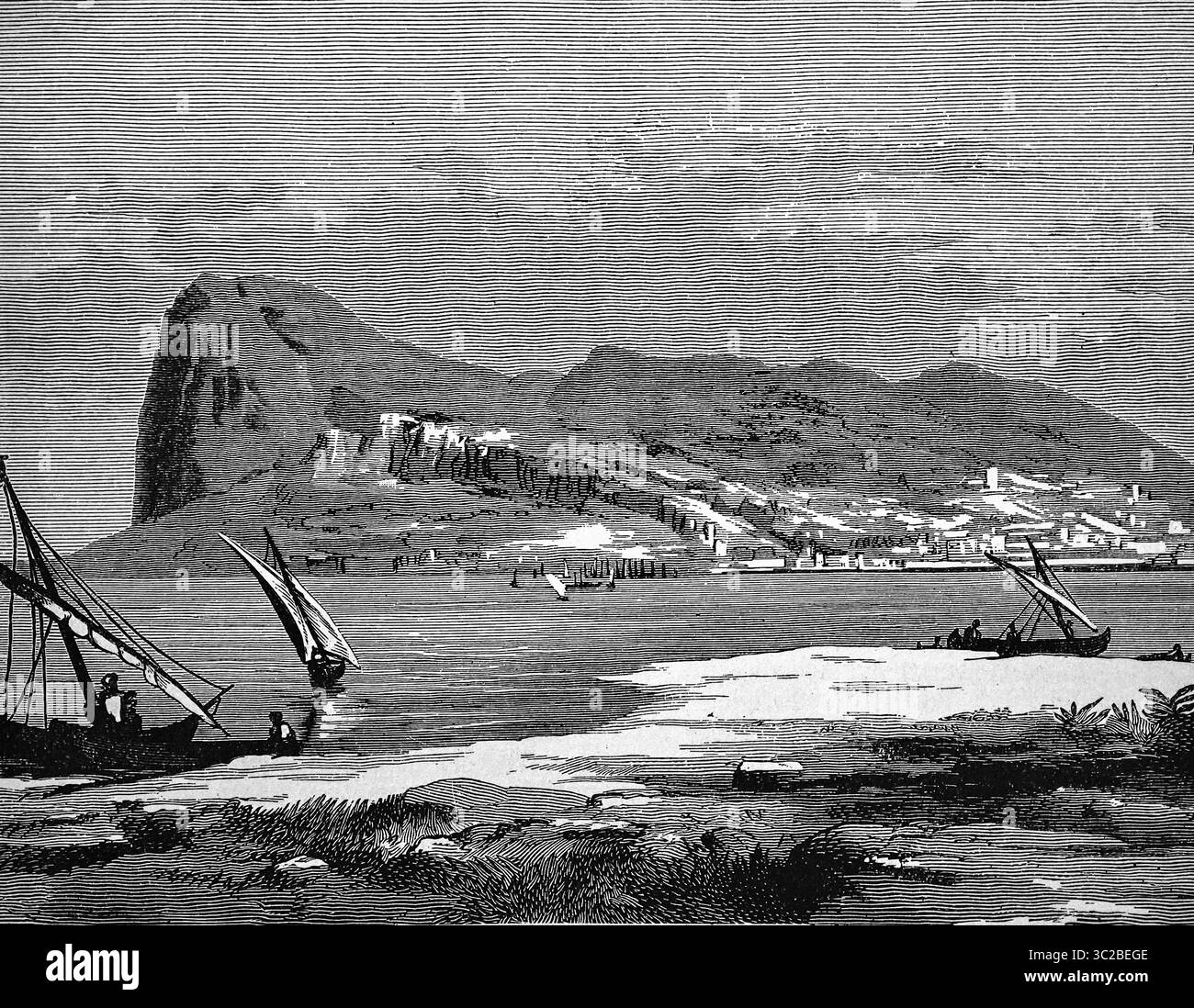 Ships at historic gibraltar Black and White Stock Photos & Images - Alamy