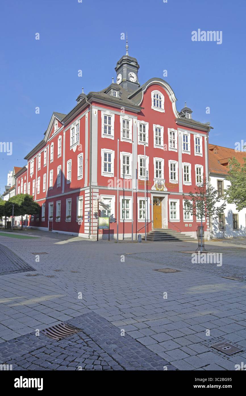 Neo-baroque town hall rebuilt in 1910, market square, Suhl, Franconia ...