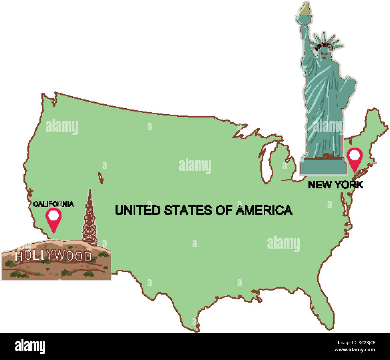 American iconic places Stock Vector Images - Alamy