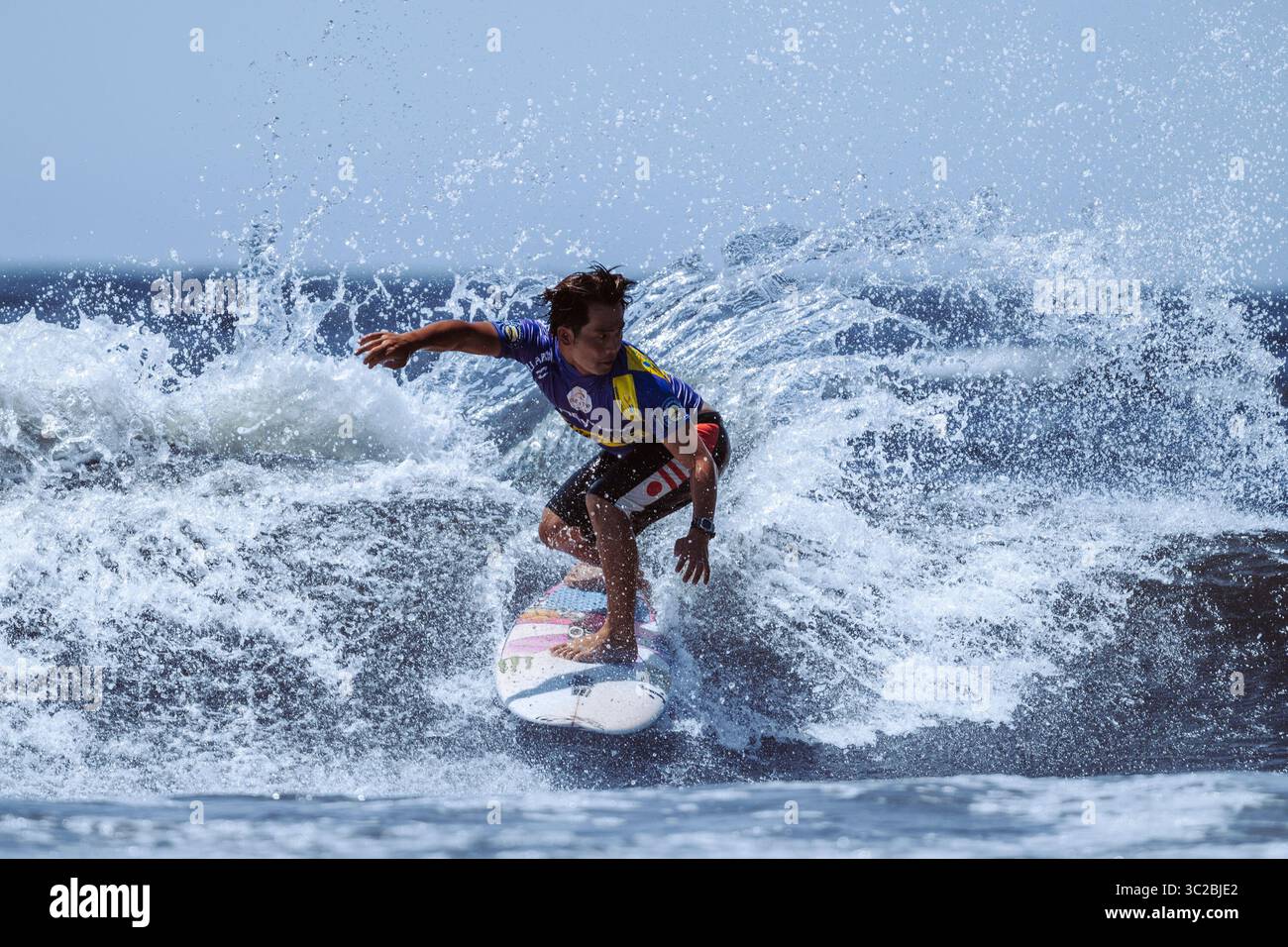 JULY 21, 2025 Hiroto Ohhara competes in the Surfing Shortboard Contest ...