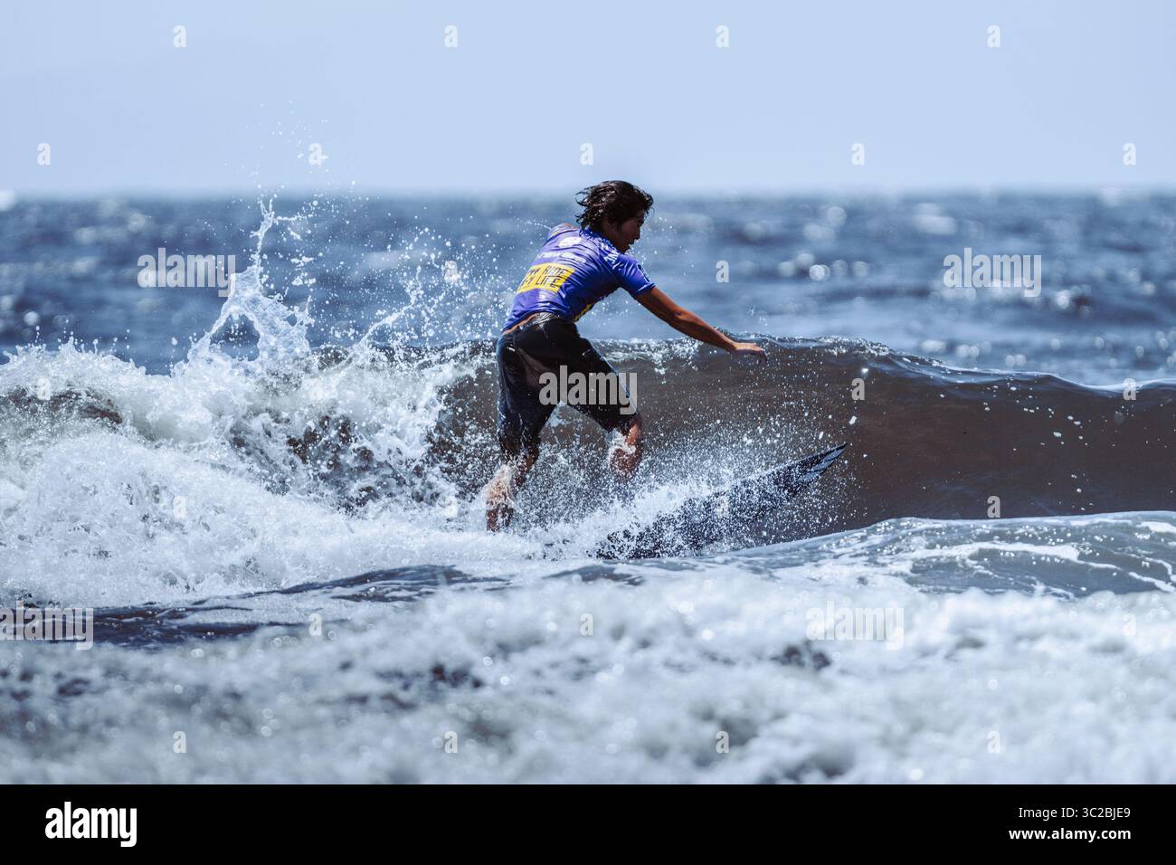 JULY 21, 2025 Rui Horikoshi competes in the Surfing Shortboard Contest ...