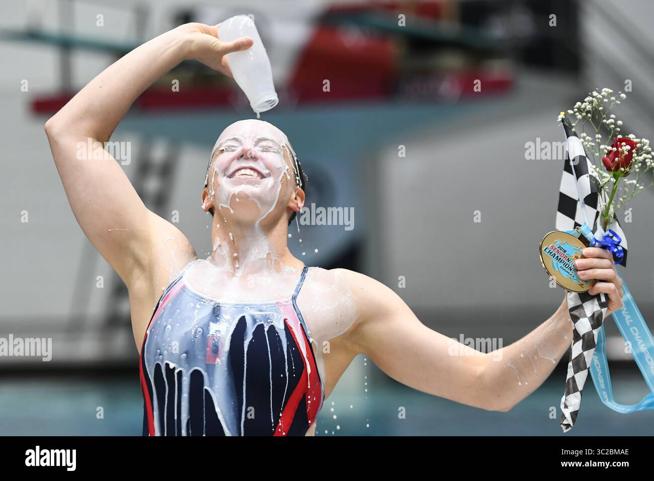 May 25, 2019 - Indianapolis, Indiana, US - AMY MAGANA pours milk over ...