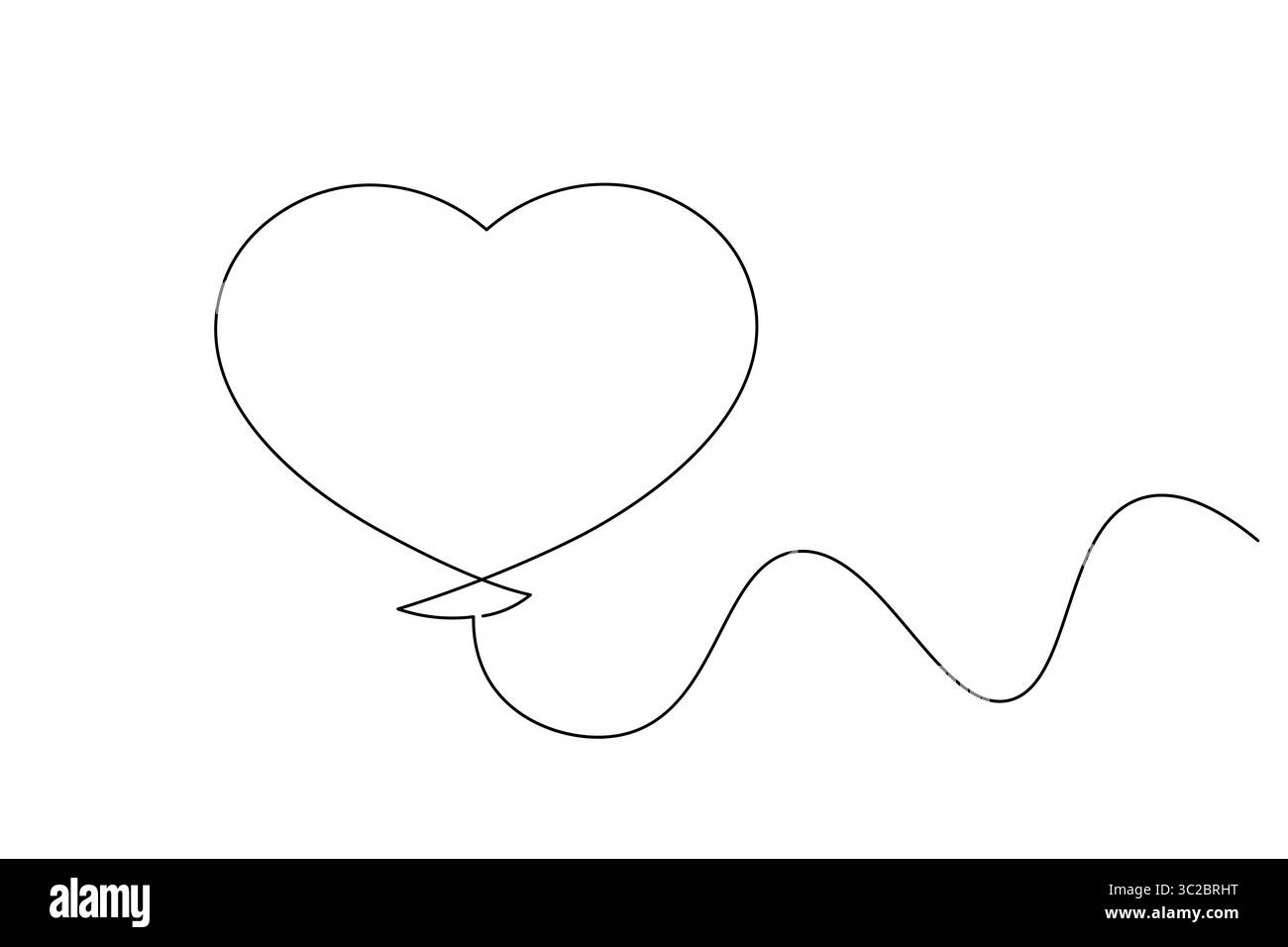 Elegant Heart Divider Line Art Continuous Love Line Drawing for Wedding ...
