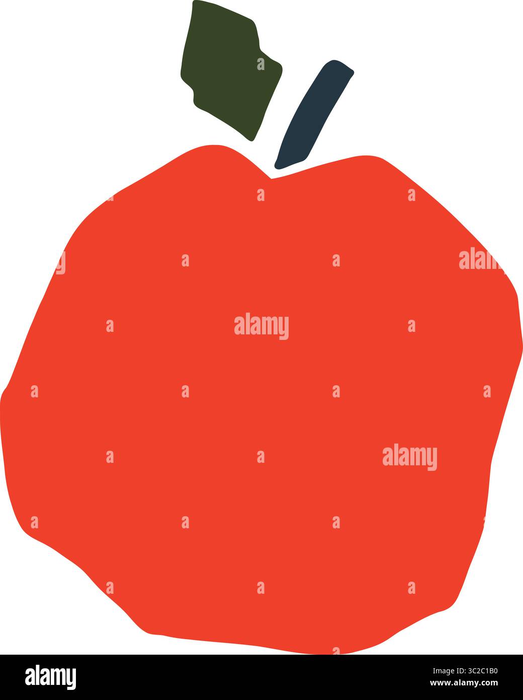 Abstract red apple vector in minimalist style. Bold flat colors and ...