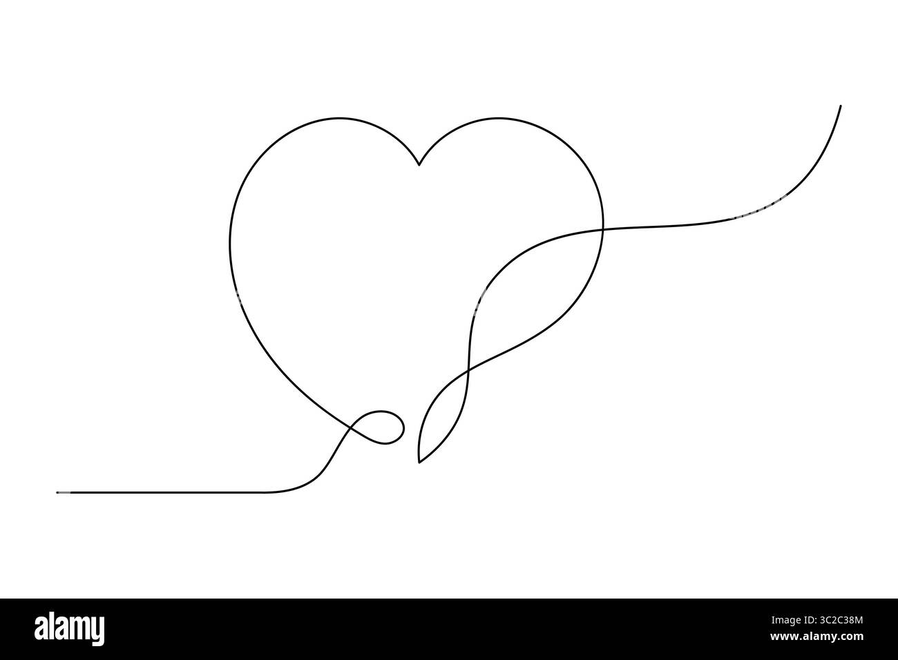 Elegant Heart Divider Line Art Continuous Love Line Drawing for Wedding ...