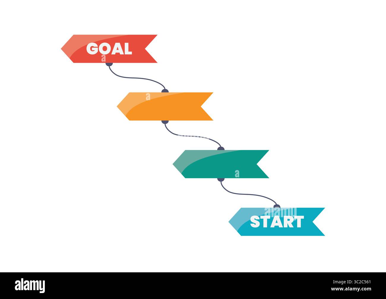 Infographics design with start and finish goal. vector illustration ...