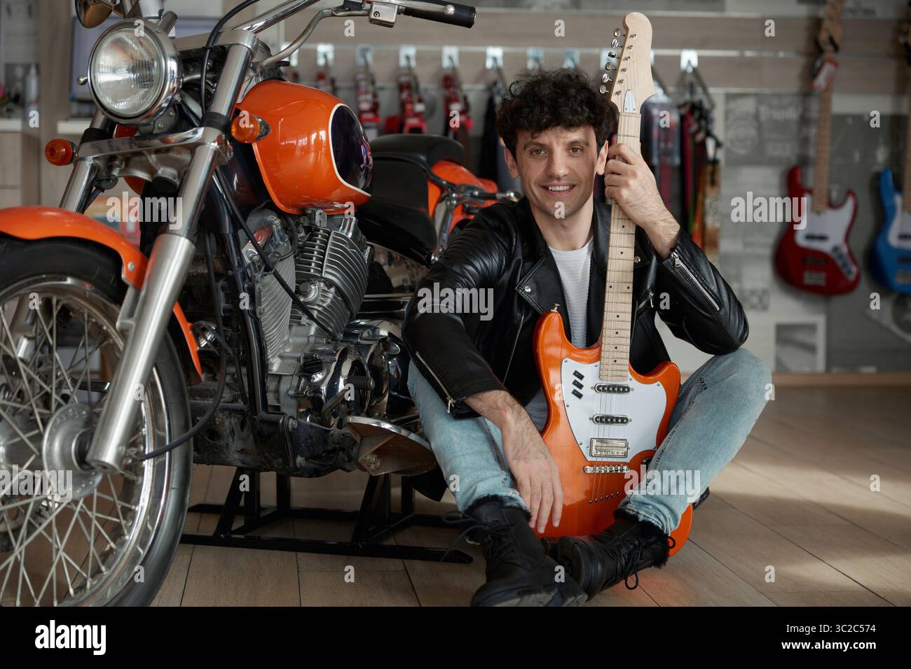 Vintage electric guitar beside hi-res stock photography and images - Alamy