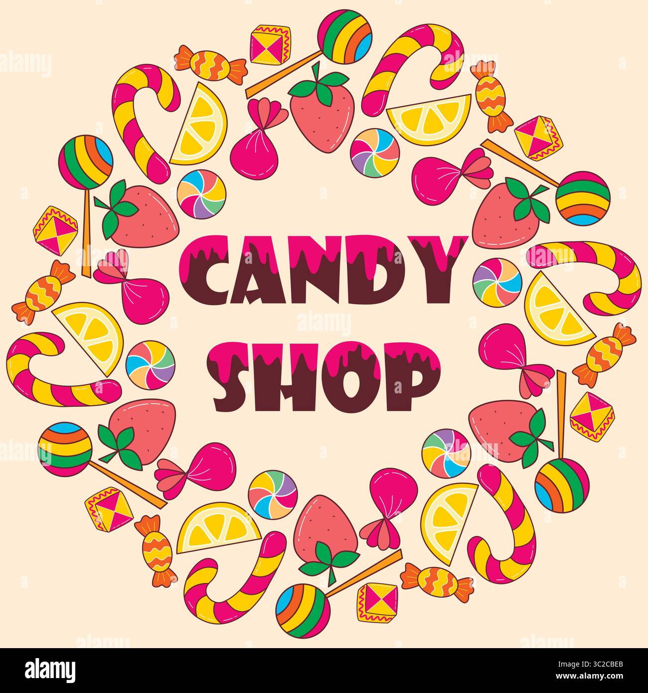 Round spiral lollipop hand Stock Vector Images - Alamy