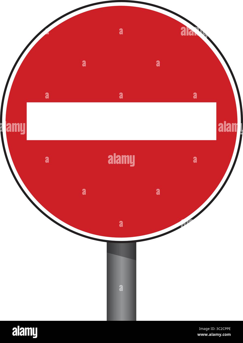 red round traffic sign no entry isolated vector illustration Stock ...