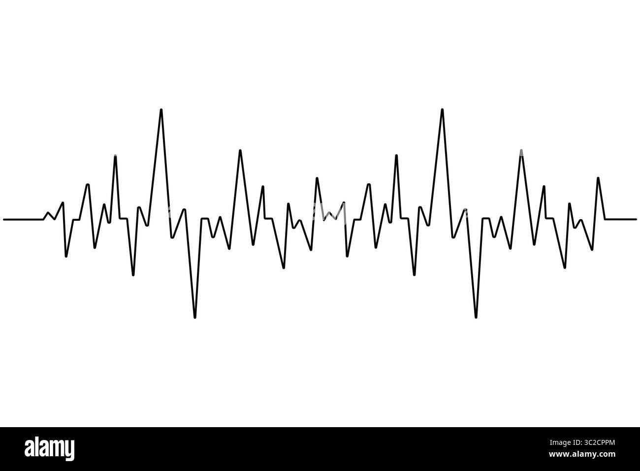 Heartbeat with heart continuous one line drawing on white background ...