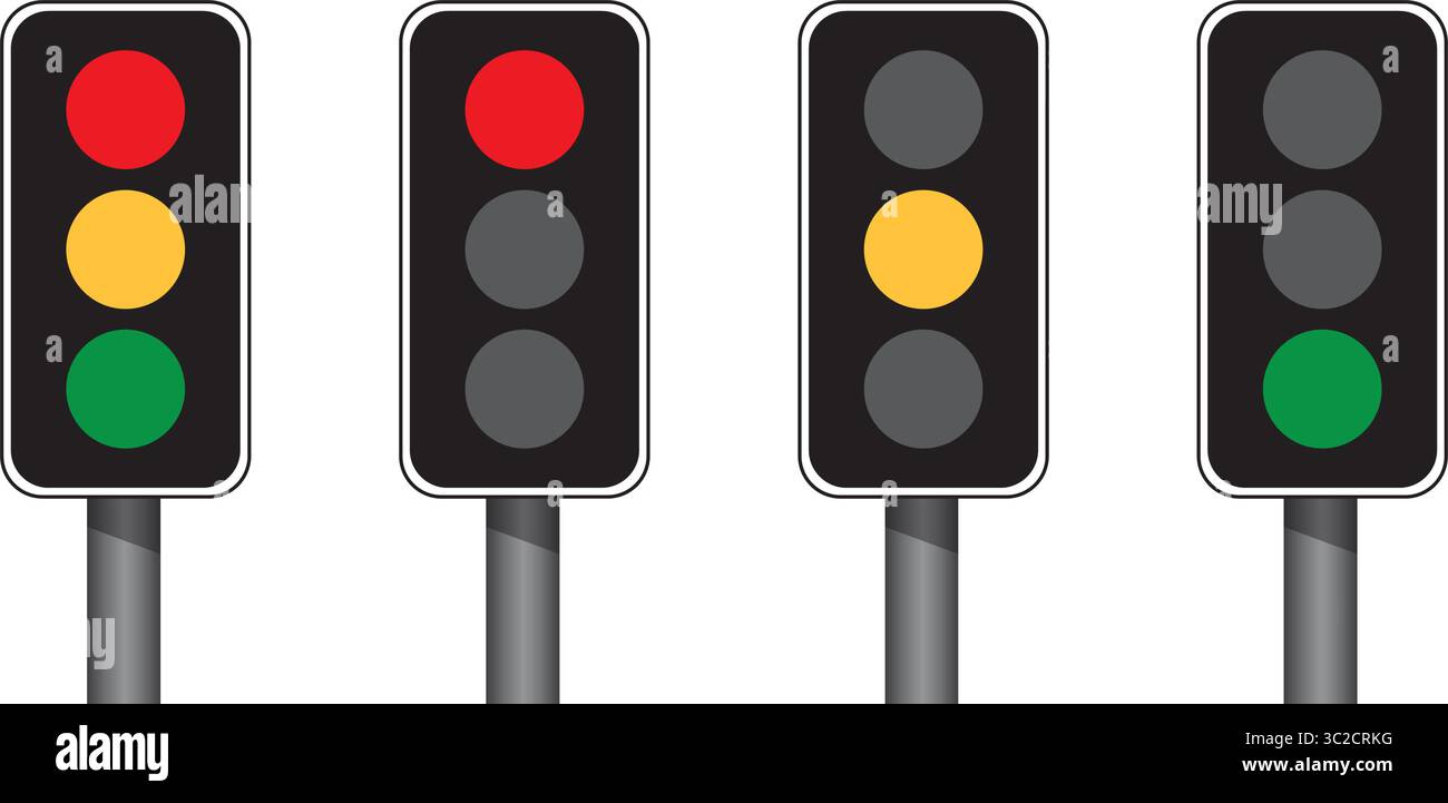 set of traffic light symbols isolated vector illustration Stock Vector ...