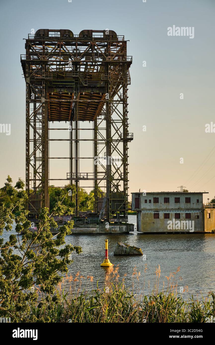 June 12, 2025 – Anklam-Germany: View of the remains of the Karnin lift ...