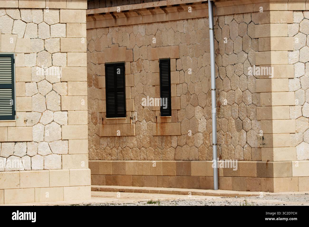 stone building detail of a typical Menorca house and building Stock ...