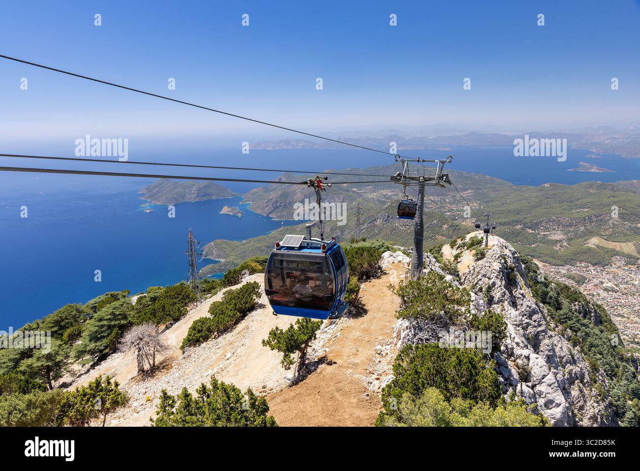 Babadag Mountain cable cars giving amazing landscape views of Oludeniz ...