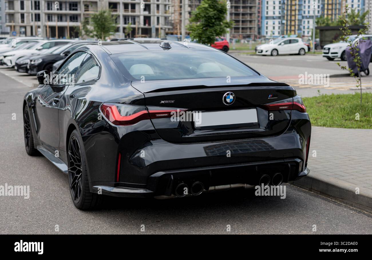Minsk, Belarus, July 24, 2025 - Luxurious black BMW M4 Competition ...