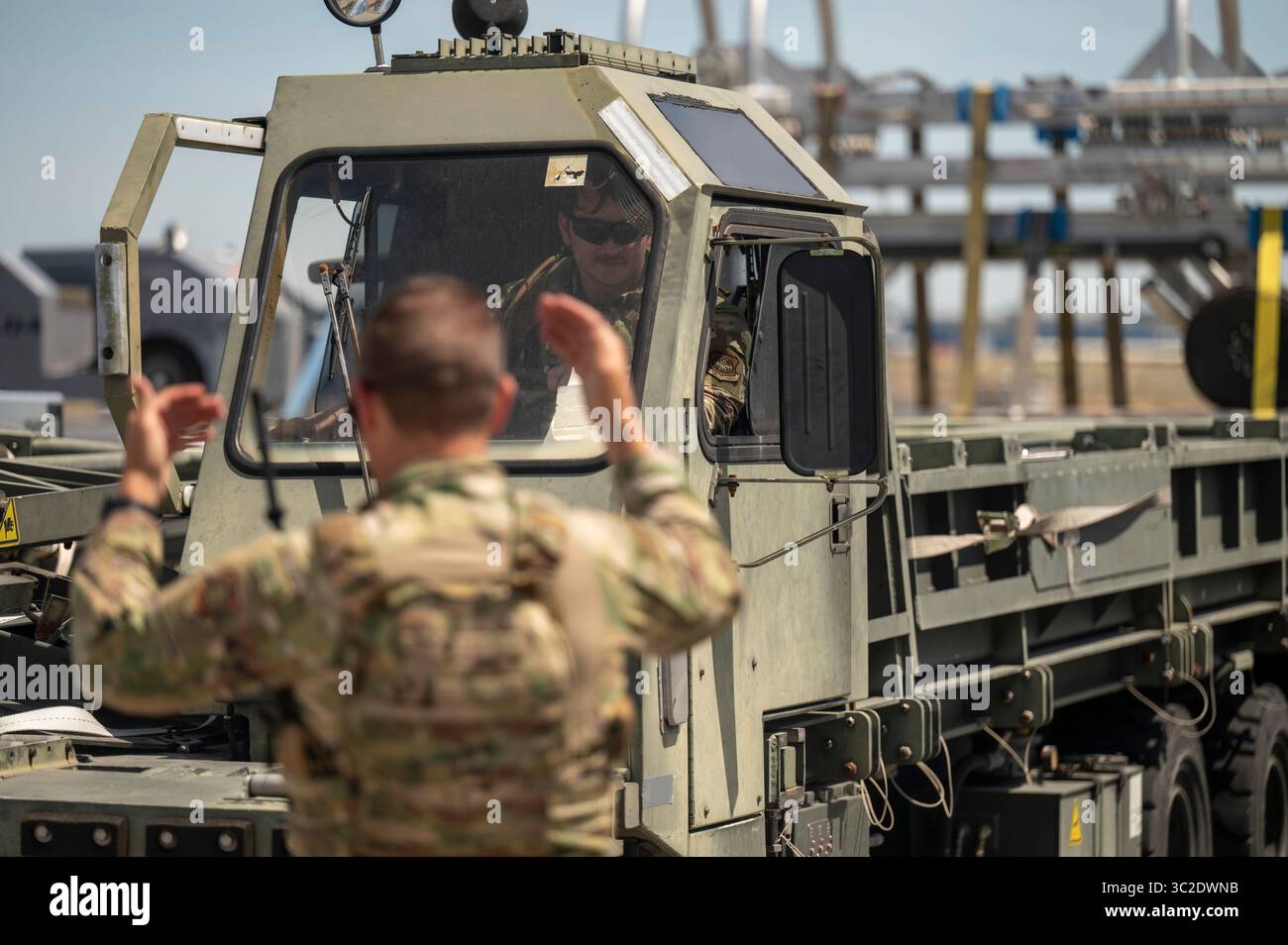 Expeditionary Air Group Liaison Element (EAGLE) Airmen with the 621st ...