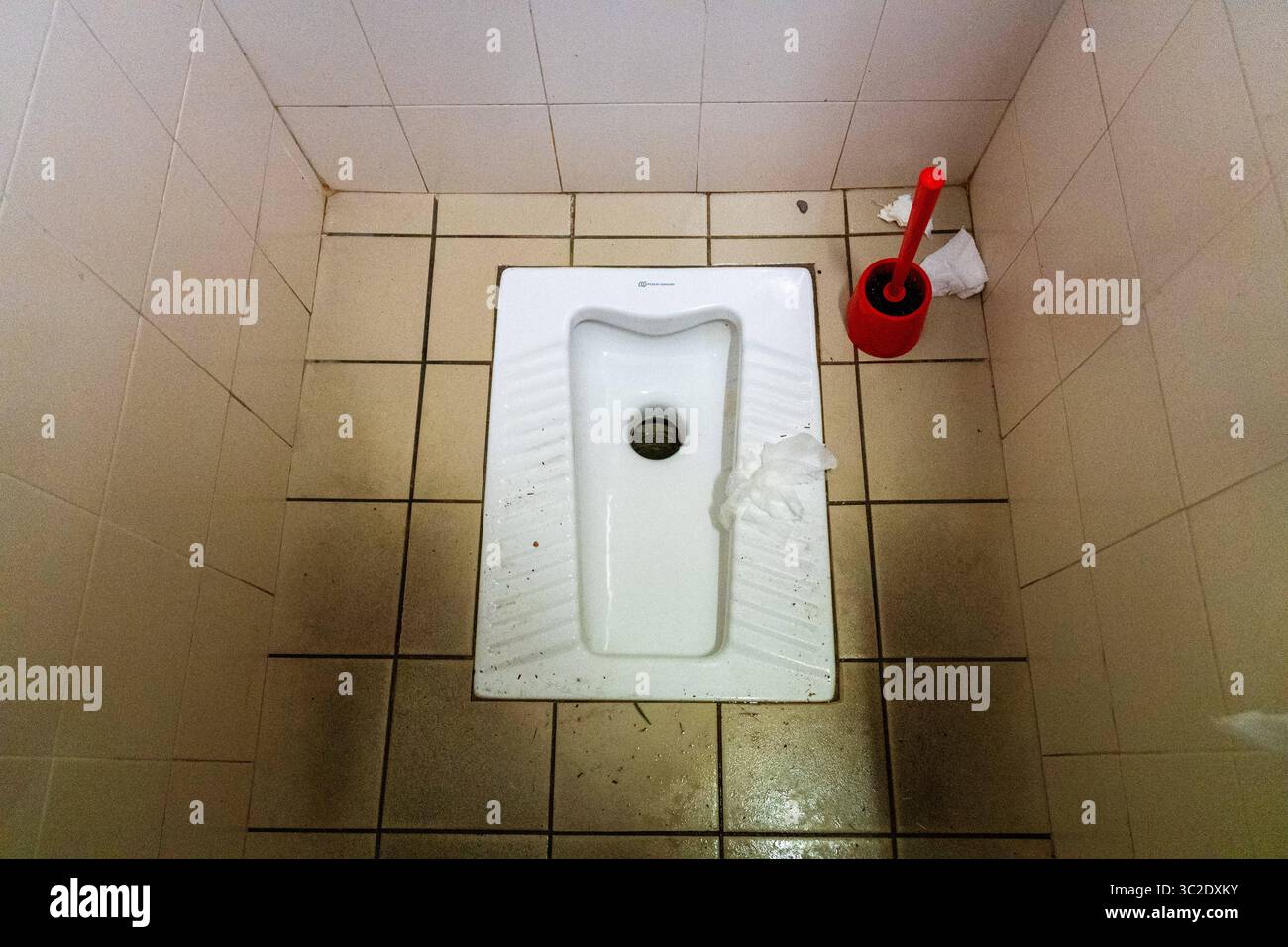 Riva del Garda, Lake Garda, Italy 23 July 2025: A public toilet with ...