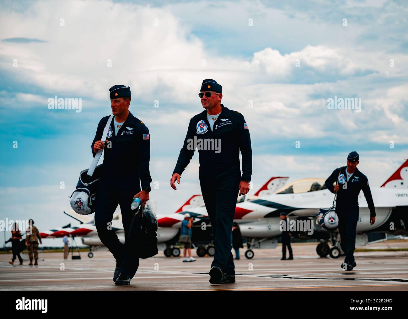 (From left to right), Air Force Thunderbirds Maj. Joshua Burress, left ...