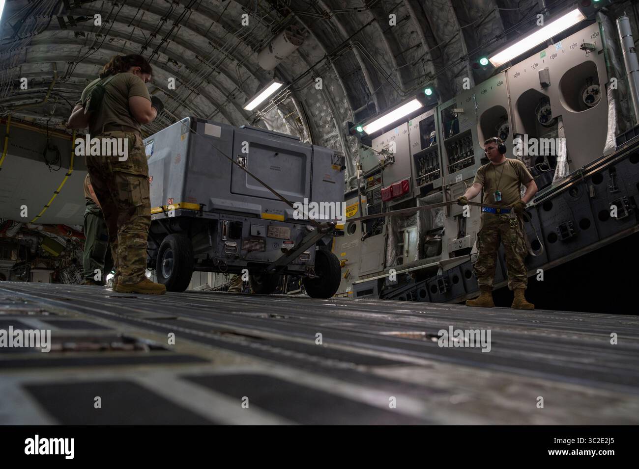 U.S. Air Force Airmen assigned to the 730th Air Mobility Squadron ...