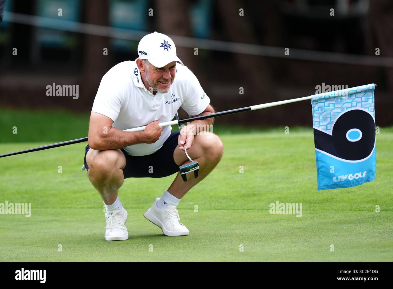 Majesticks GC's Lee Westwood on the 9th green during the preview day ...
