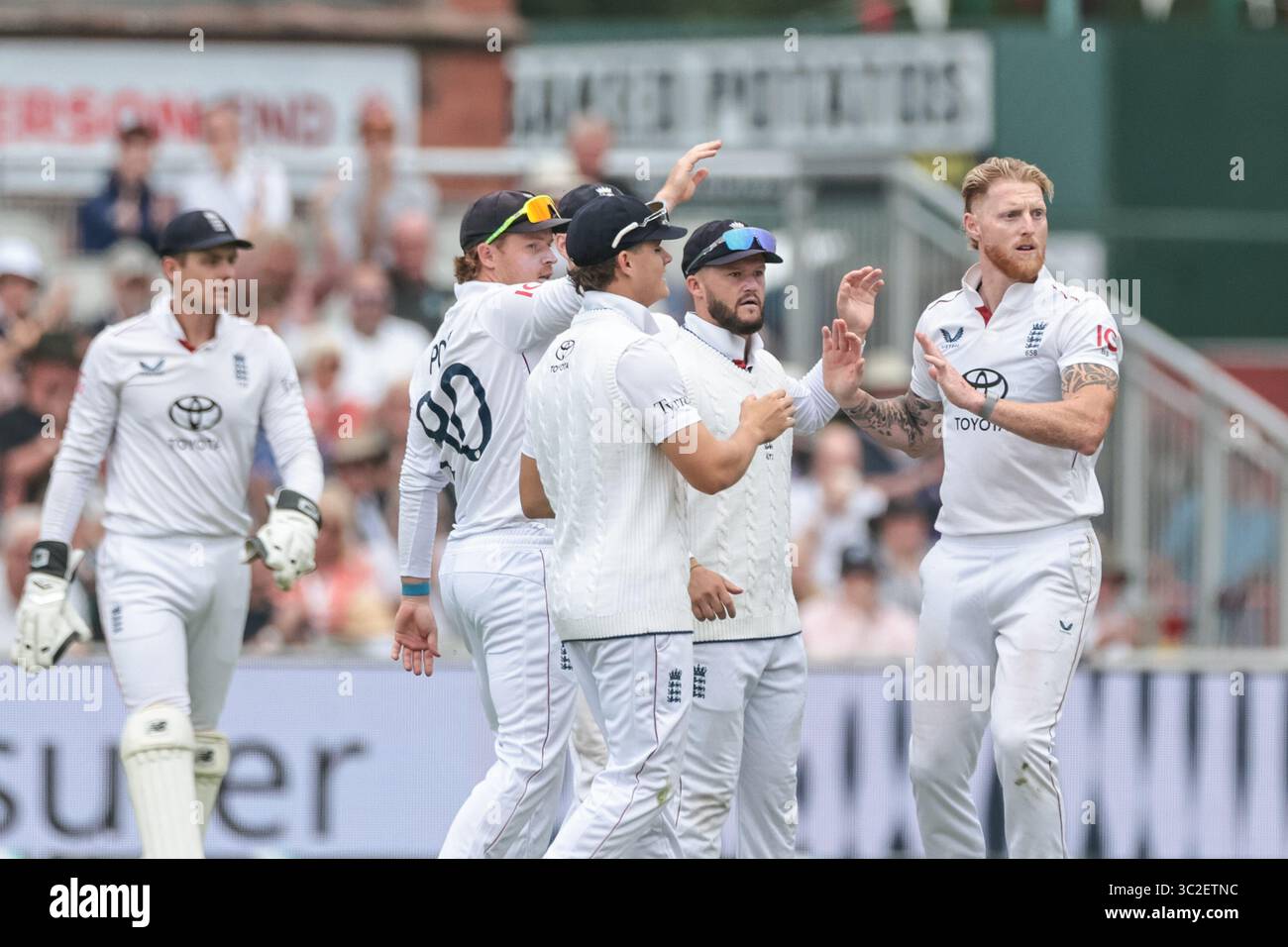 England captain Ben Stokes reacts after on-field umpire Rod Tucker ...