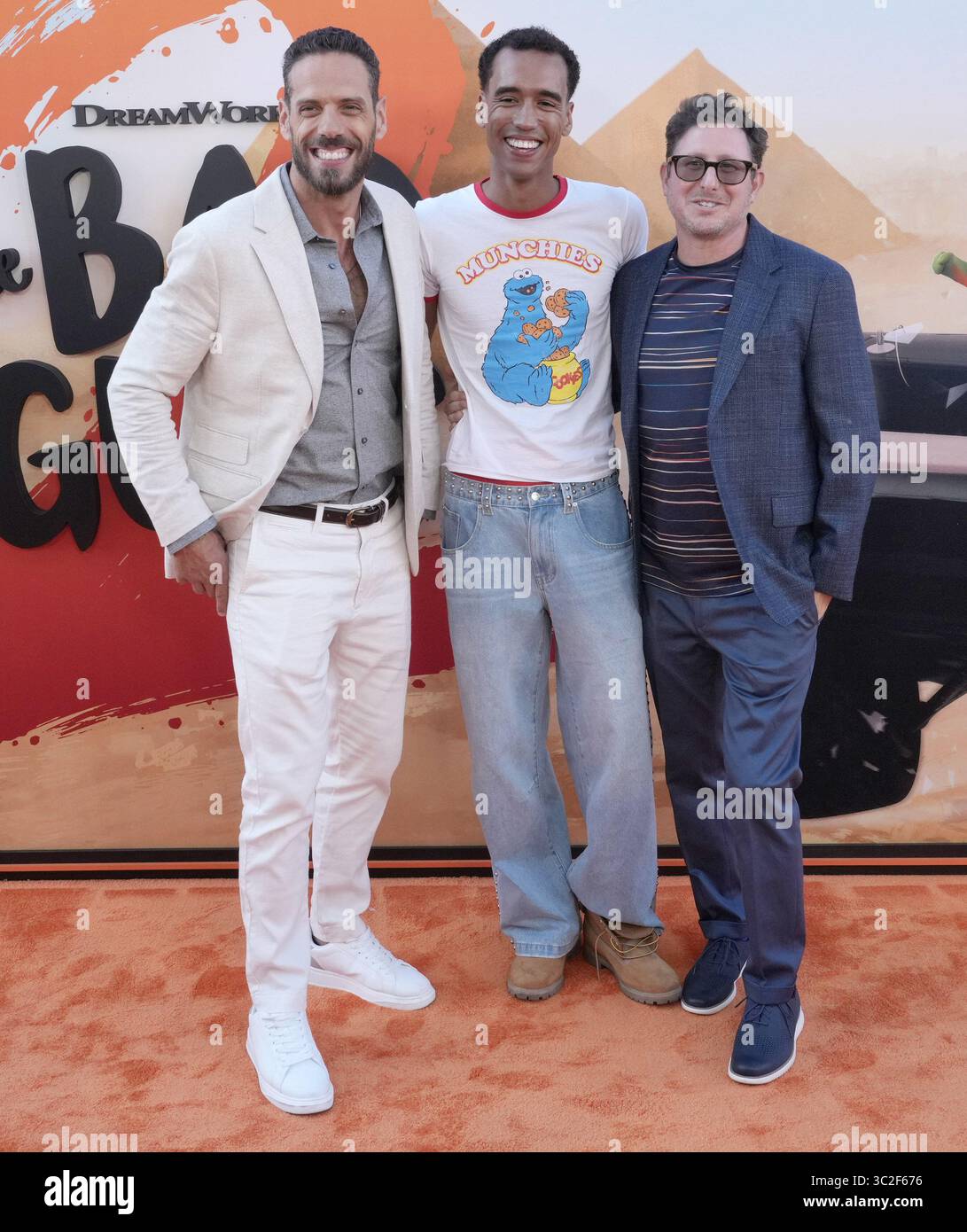(L-R) Pierre Perifel, WizTheMc and Damon Ross at the Universal Pictures ...