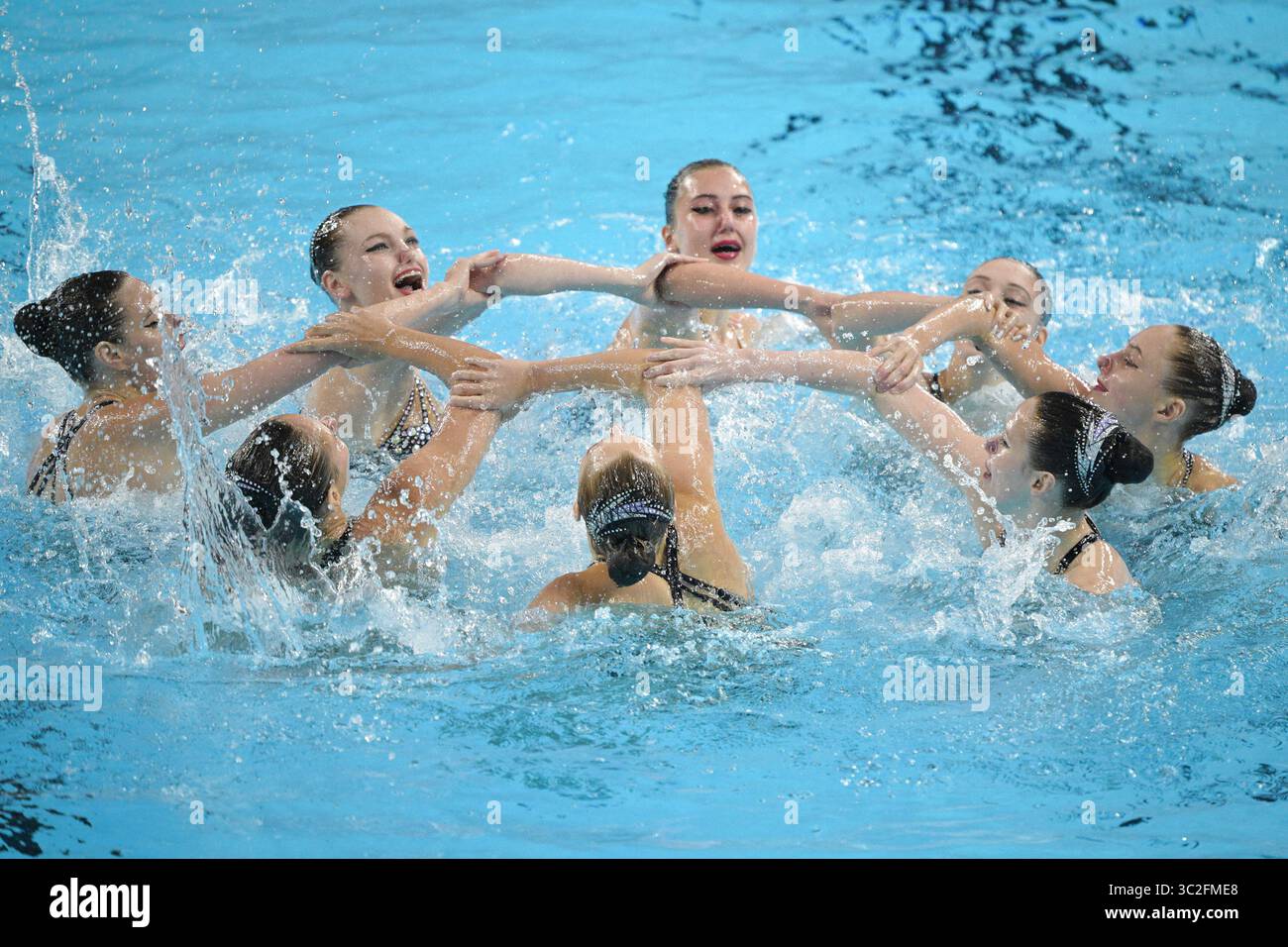 Singapore. 24th July, 2025. Team Ukraine perform during the team ...