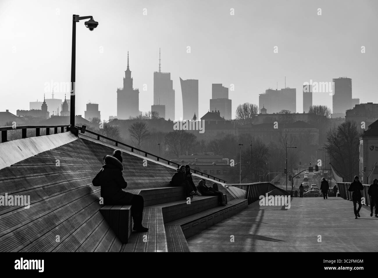 A walk along Warsaw's vistula river including the new pedestrian bridge ...