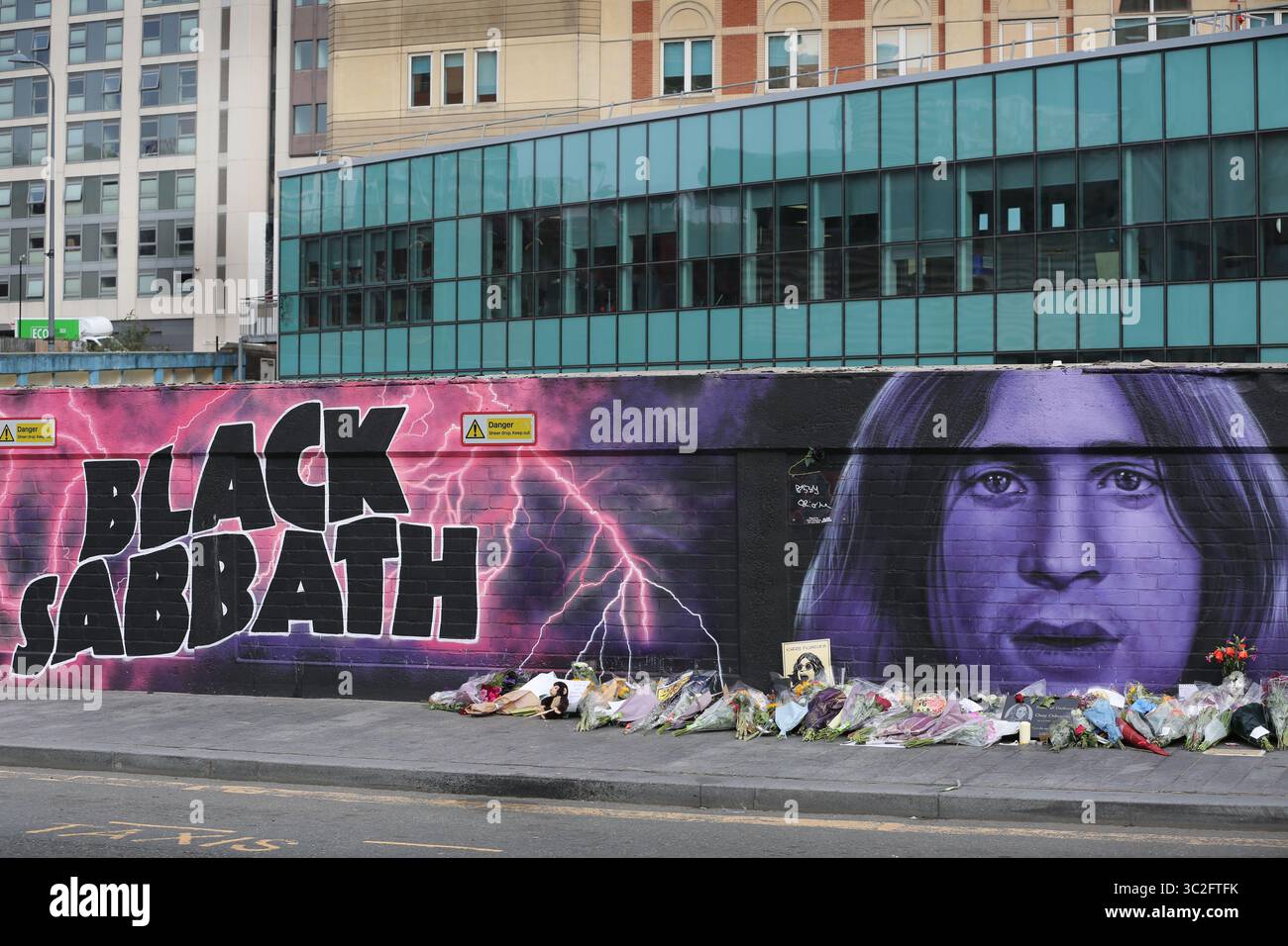 July 24, 2025, Birmingham, England, UK: Floral tributes are left ...