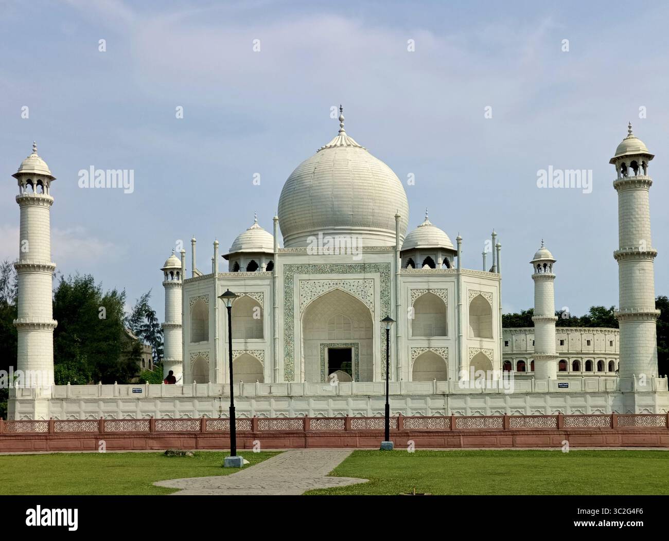 A detailed replica of the iconic Taj Mahal located inside Eco Park ...